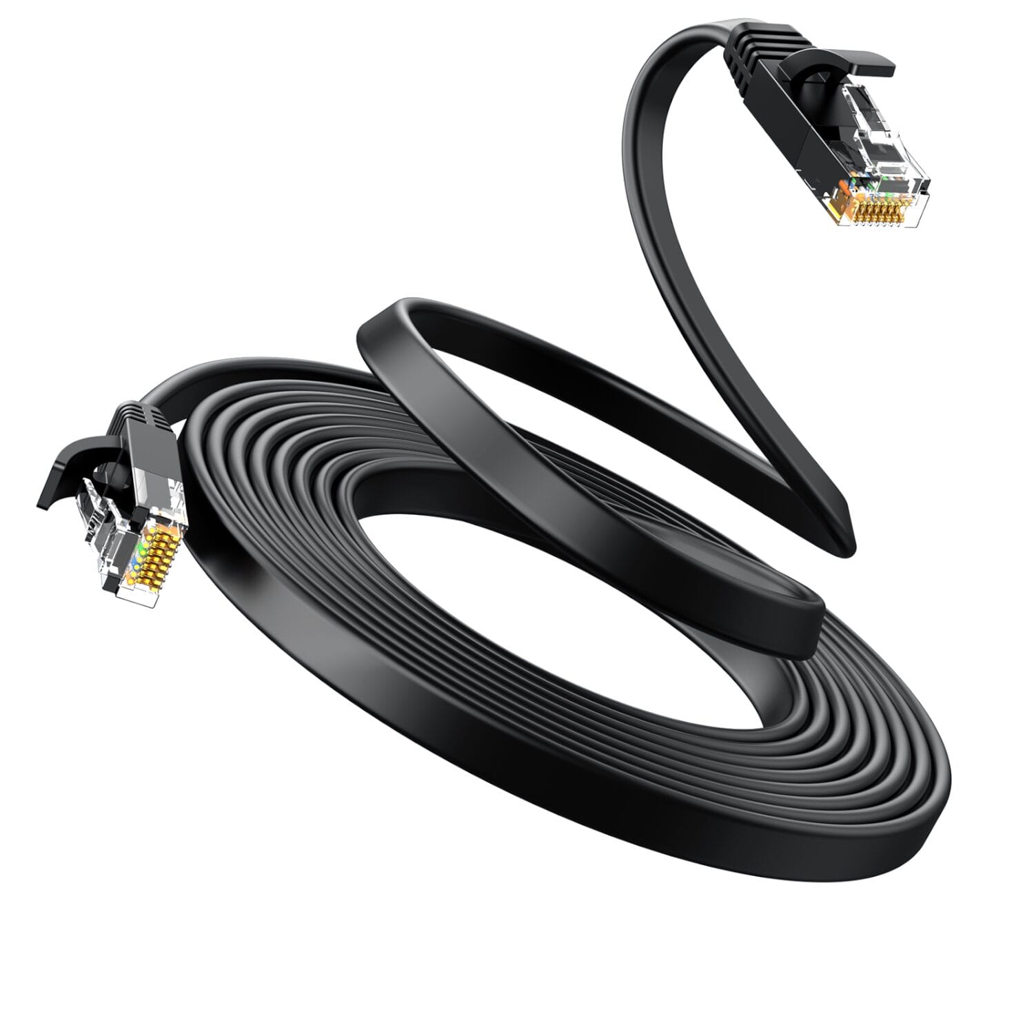UGREEN NW102 Cat6 U/UTP Flat Ethernet Cable 1m - Black - Nerd On The Run